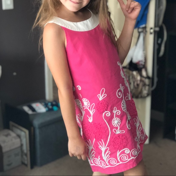 maggie breen | Dresses | Maggie Breen Pink White Embroidered Dress ...